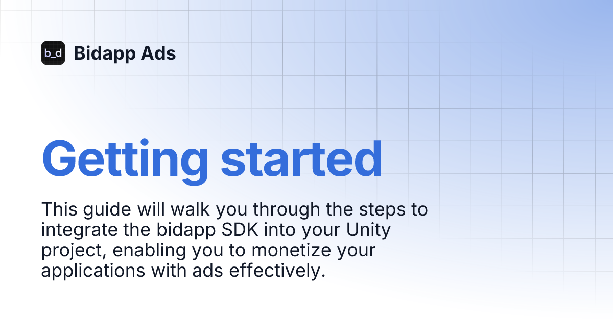 Getting started | Bidapp Ads